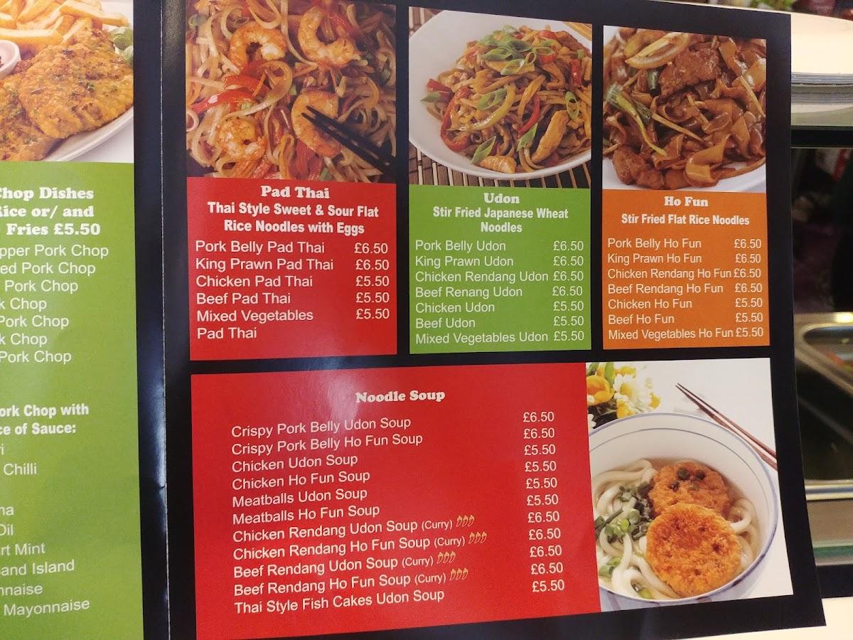 Menu at Fusion King restaurant, Aberystwyth