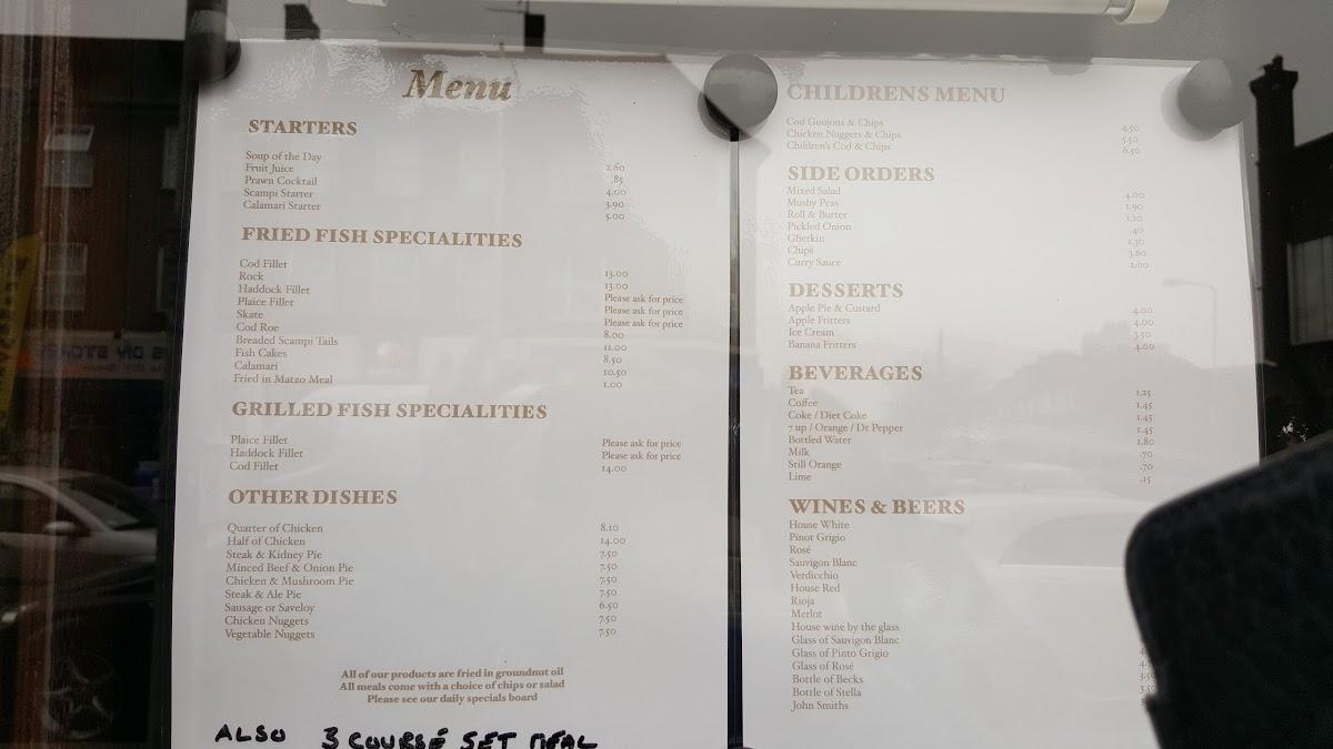 Menu at HI-TIDE restaurant, Ilford, 107 High St