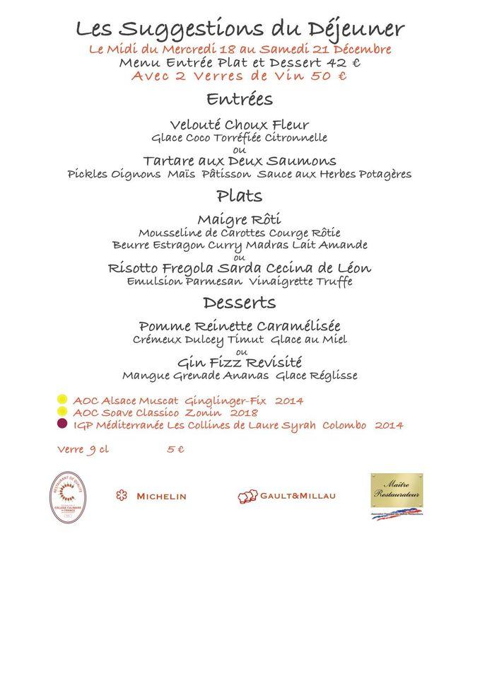 Menu au La Maison dans le Parc restaurant, Nancy