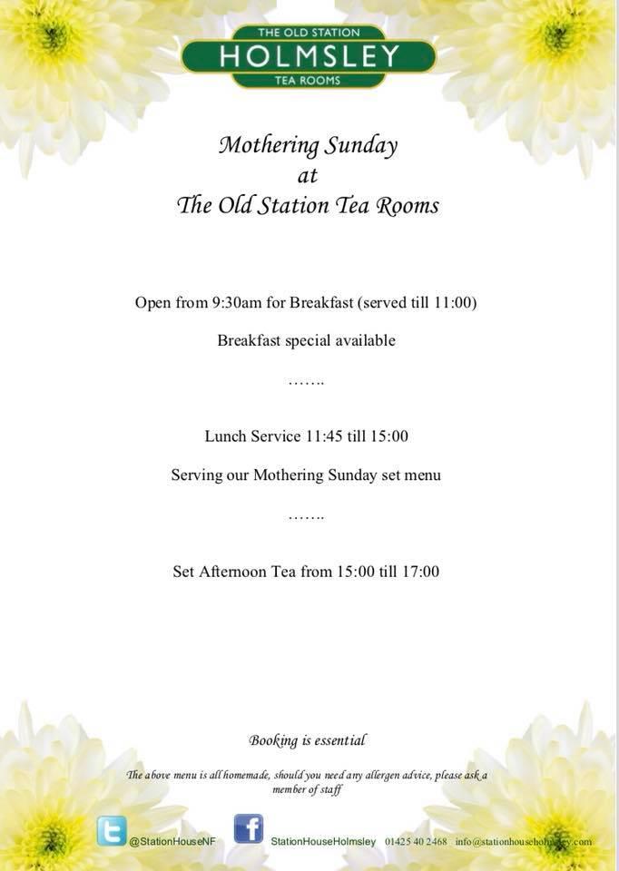 Menu at The Old Station Tea Rooms restaurant, Burley