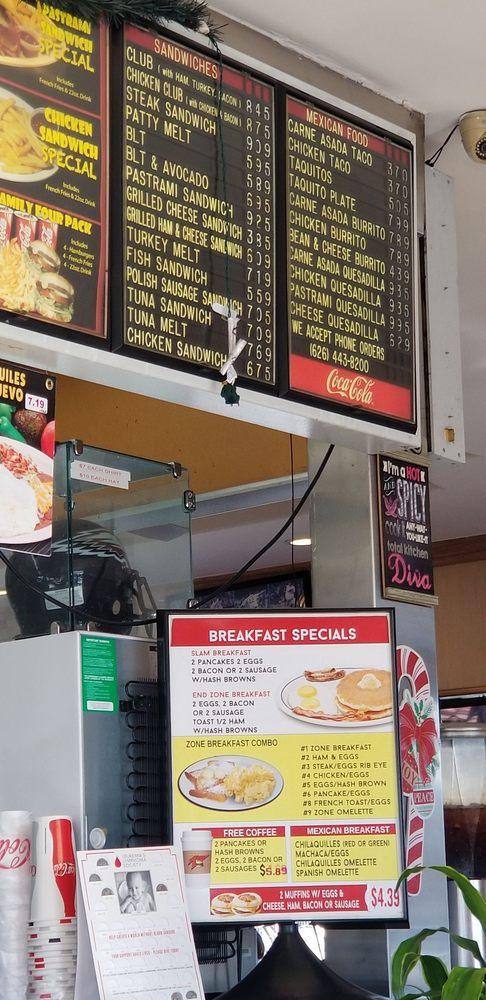 Menu at Burger Zone restaurant, South El Monte, Durfee Ave