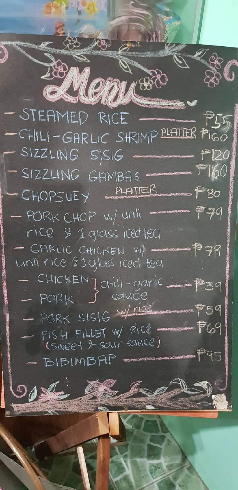 Menu at Rieshekz House Of Cakes pub & bar, Tuburan