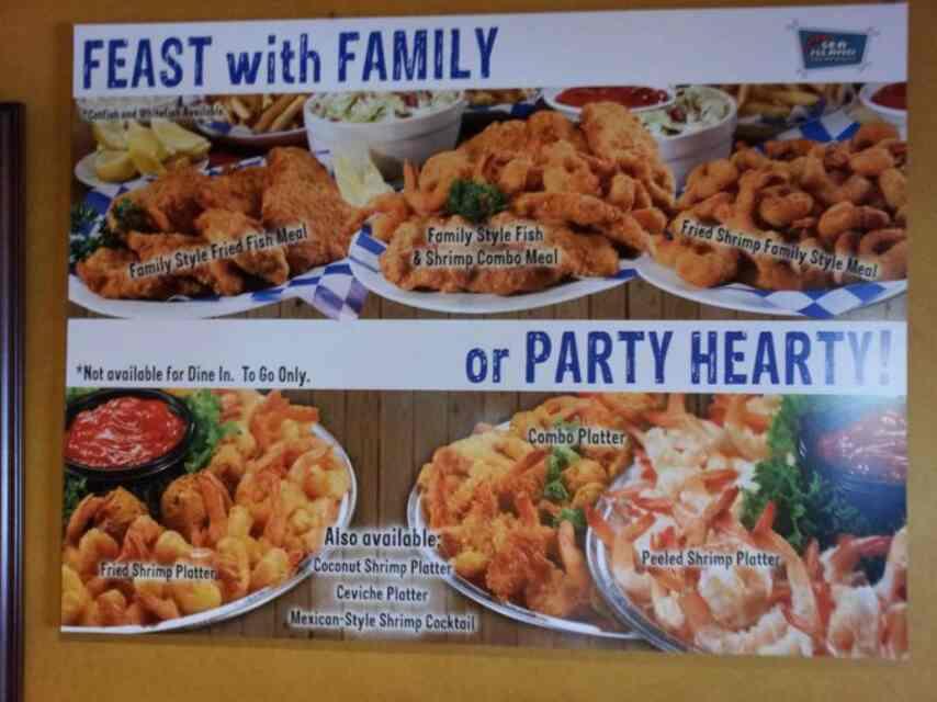 Menu at Sea Island Shrimp House restaurant, San Antonio, I-10