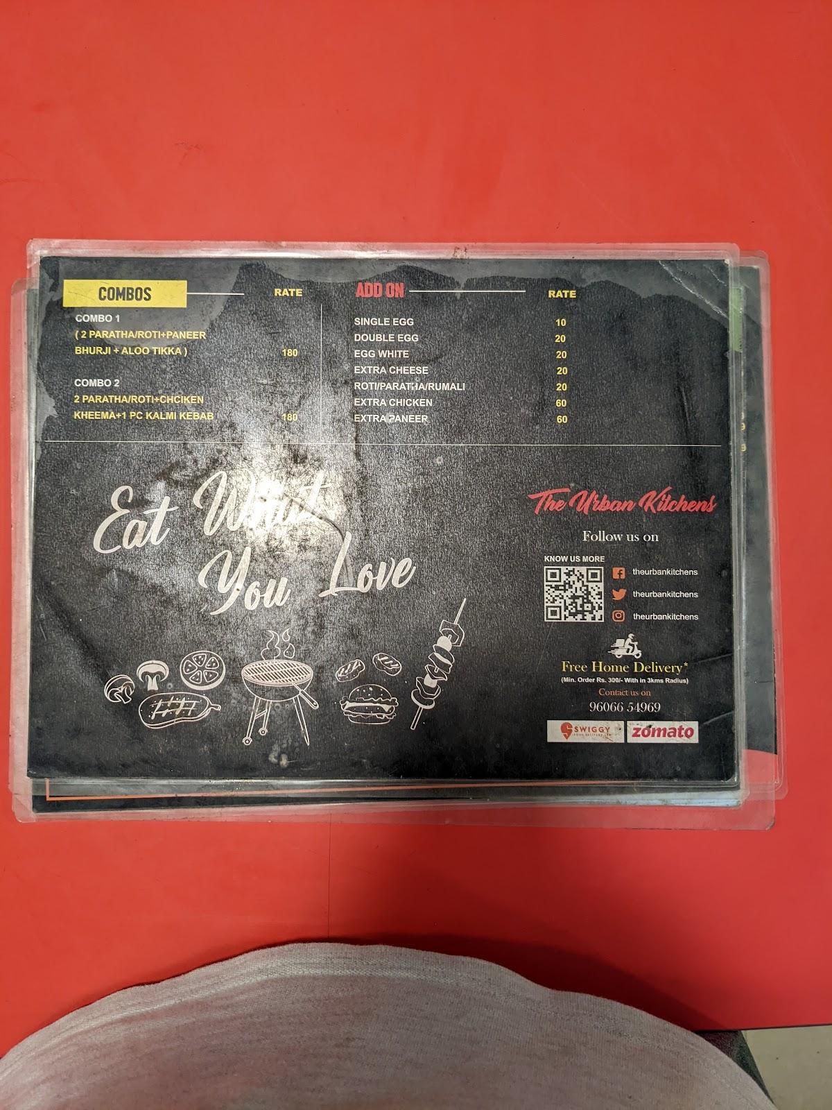 Menu at The Urban Kitchens, Bengaluru