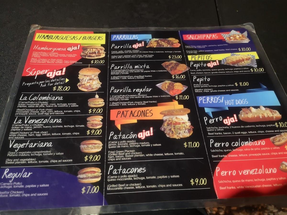 Menu at AJA FOOD TRUCK FORT LAUDERDALE fast food, Miami