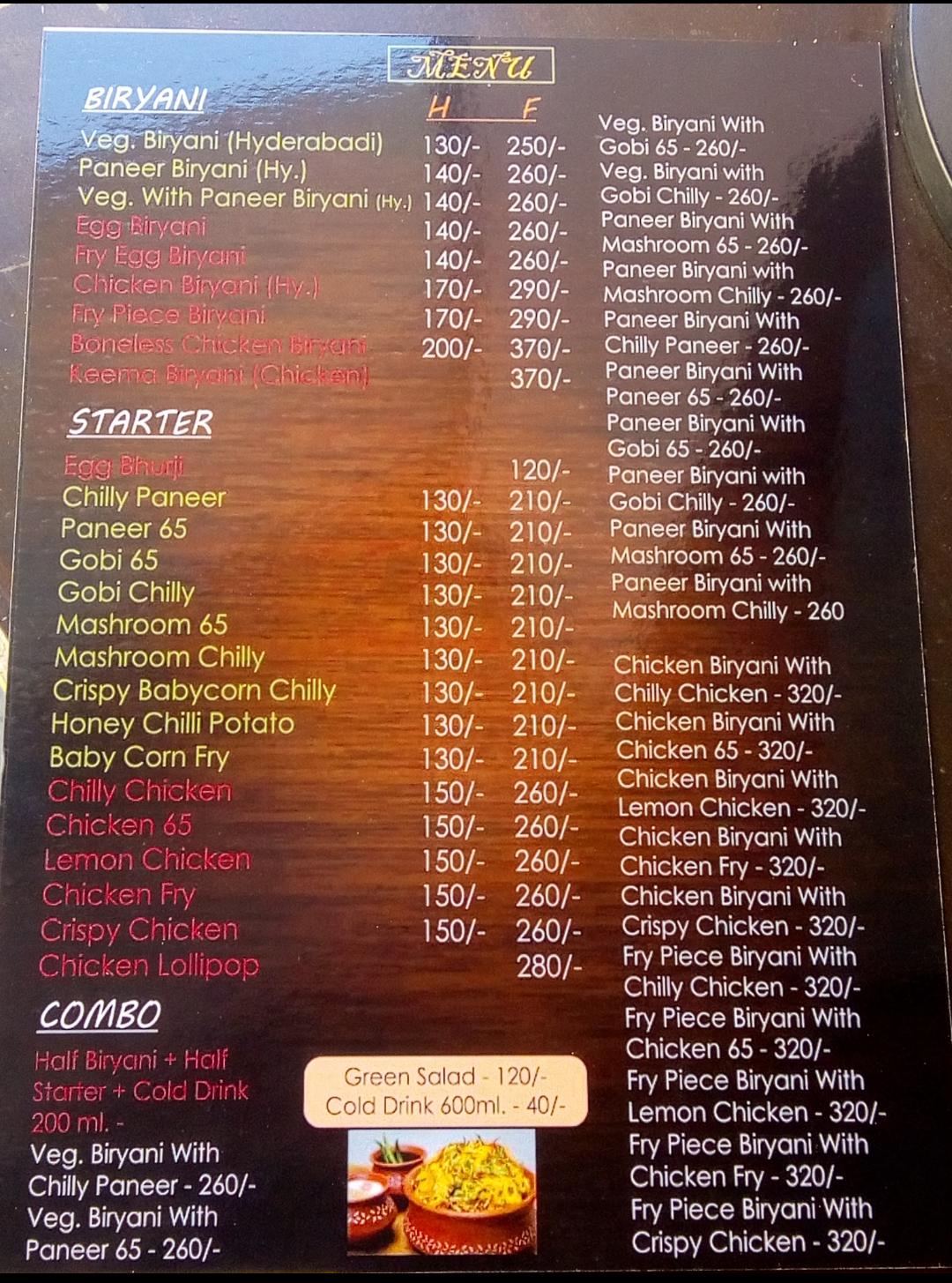 Menu at Biryani chatpata, Gurugram