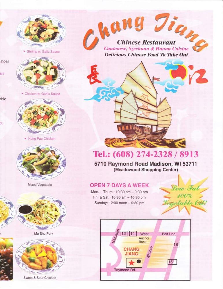 Menu at Chang Jiang Chinese Restaurant, Madison, Raymond Rd #4232