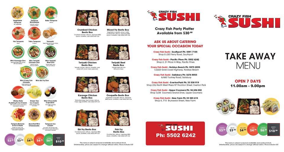 Menu at Roku Sushi Xpress restaurant, Pacific Pines