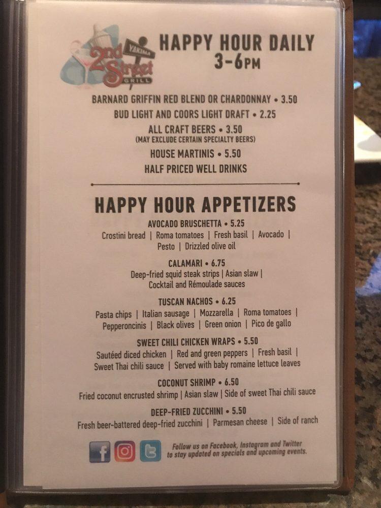Menu at Second Street Grill pub & bar, Yakima