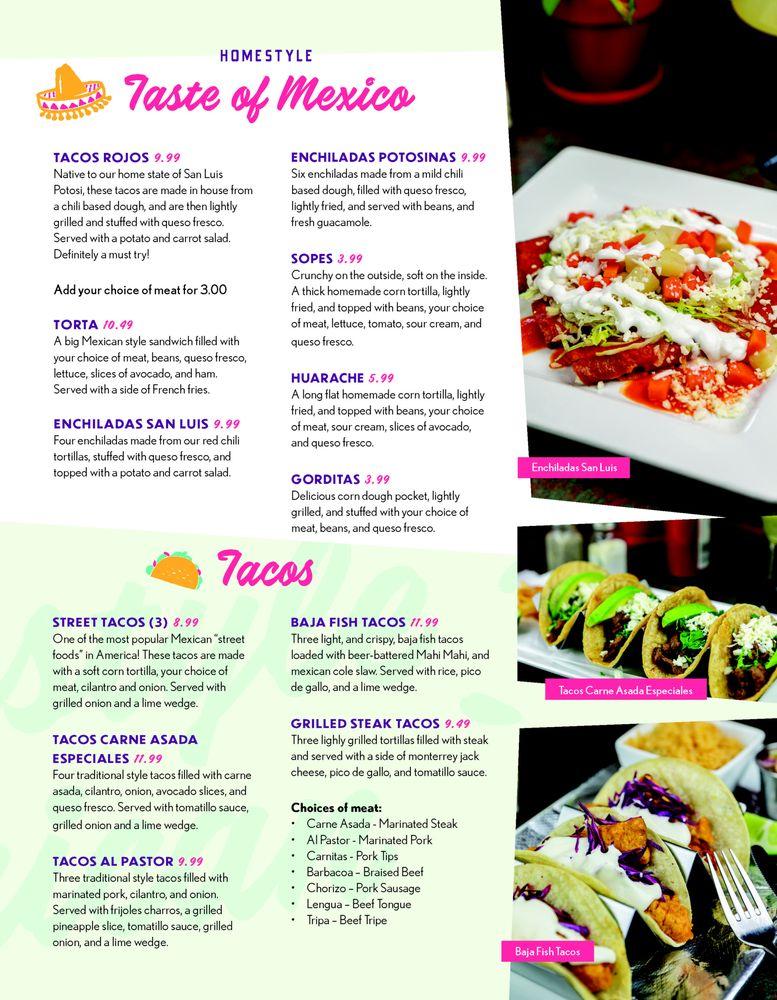 Menu at Casa Grande restaurant, Poplar Bluff, N Westwood Blvd