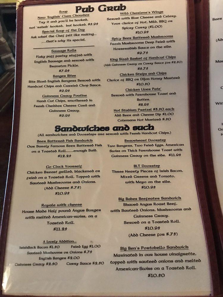 Menu at Kings Head British Pub Sunrise, Sunrise