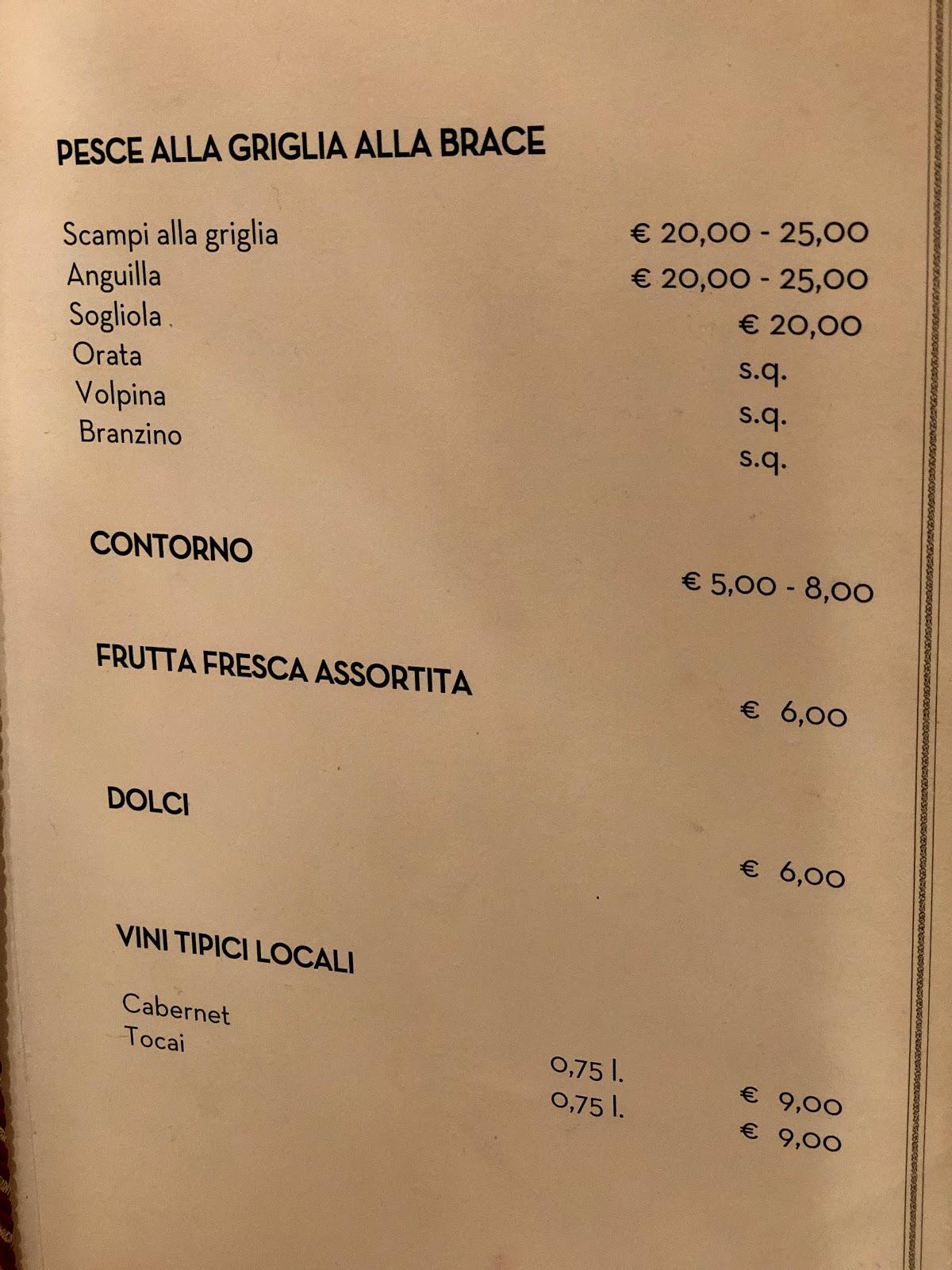 Menu da Bar Ristorante Tre Scalini, Portogruaro