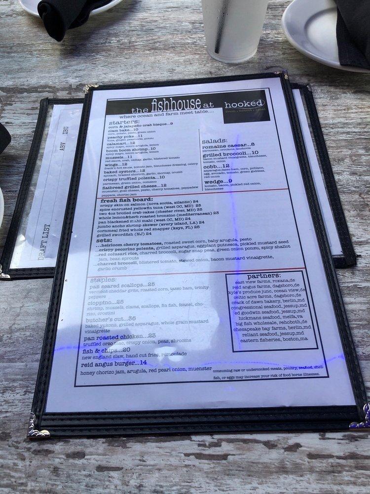 Menu at Hooked restaurant, Ocean City