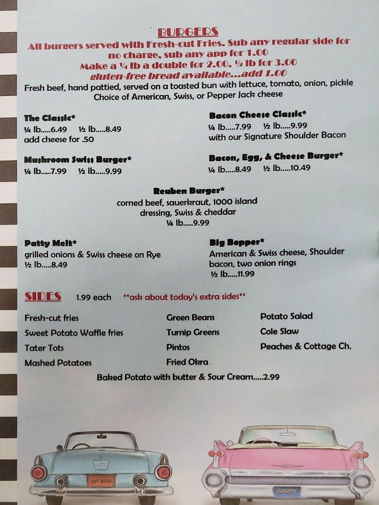 Menu at Our Place Diner restaurant, Fayetteville, 5 W Prospect Rd