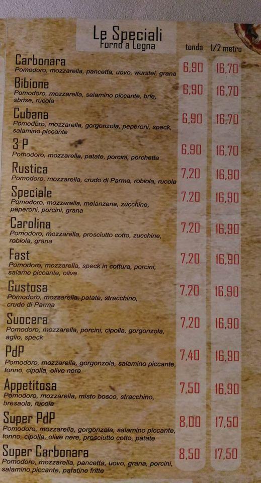 Menu at Pizza Fast restaurant, Legnago