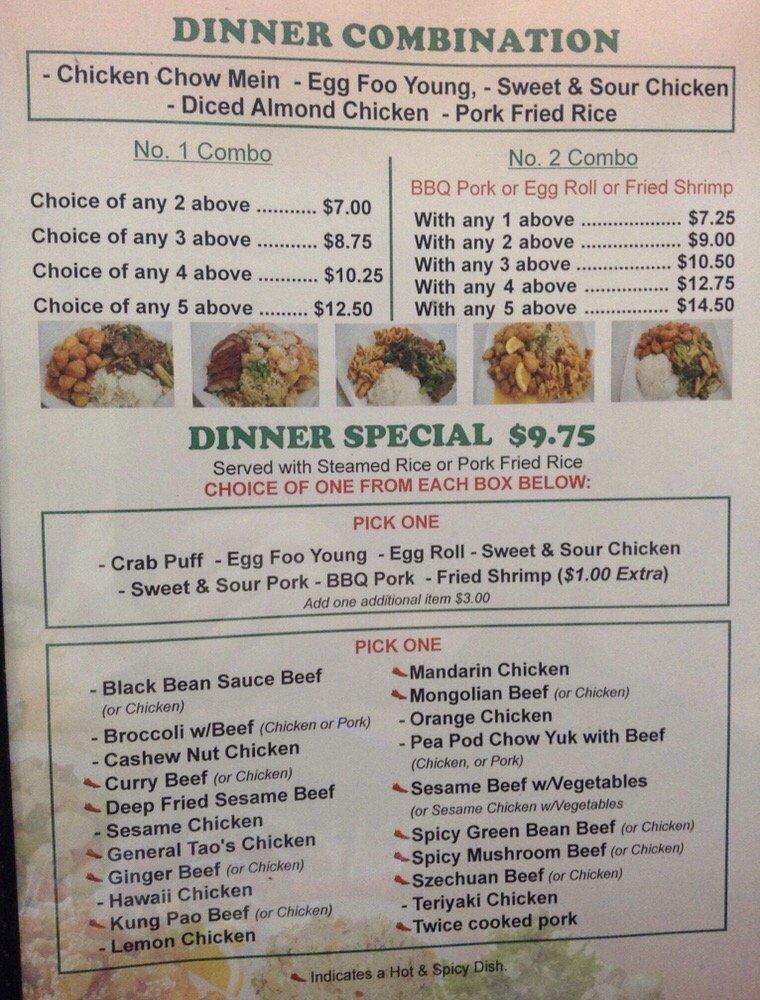 Menu at Yan Yan Chinese Cuisine restaurant, Salem