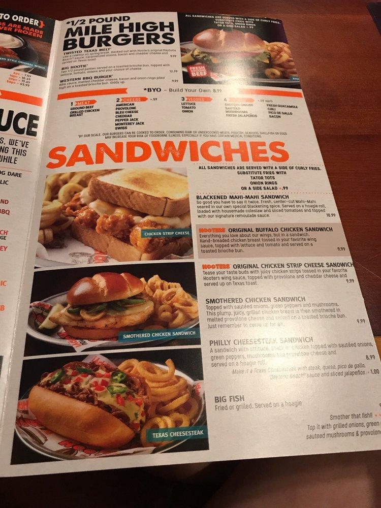 Menu at Hooters pub & bar, Metairie, Veterans Blvd