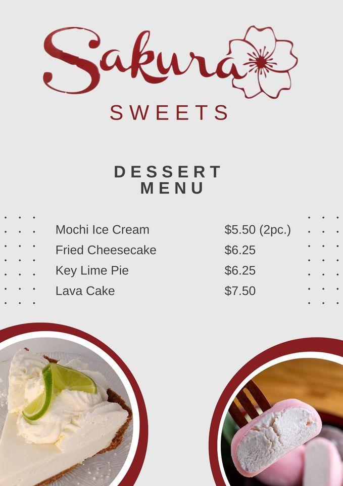 Menu at Sakura Japanese Restaurant, Jasper, 300 Hwy 78 W