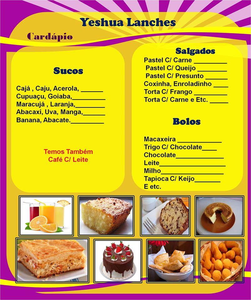 Menu at Bike Lanche cafeteria, Imperatriz