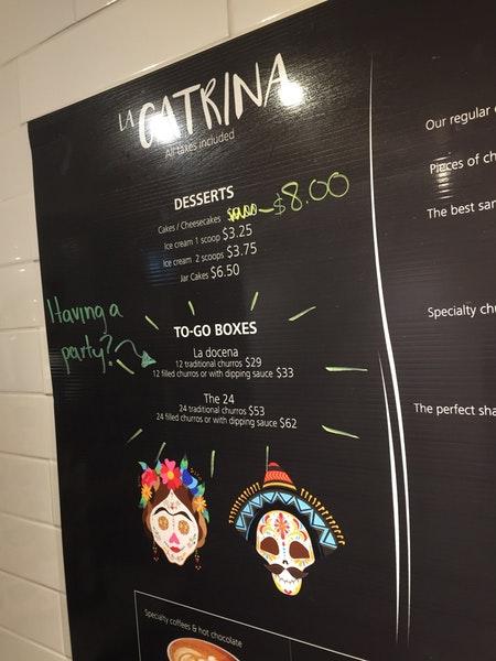 Menu at La Catrina Churros + Café Bar + Ice cream ByWard Market, Ottawa ...