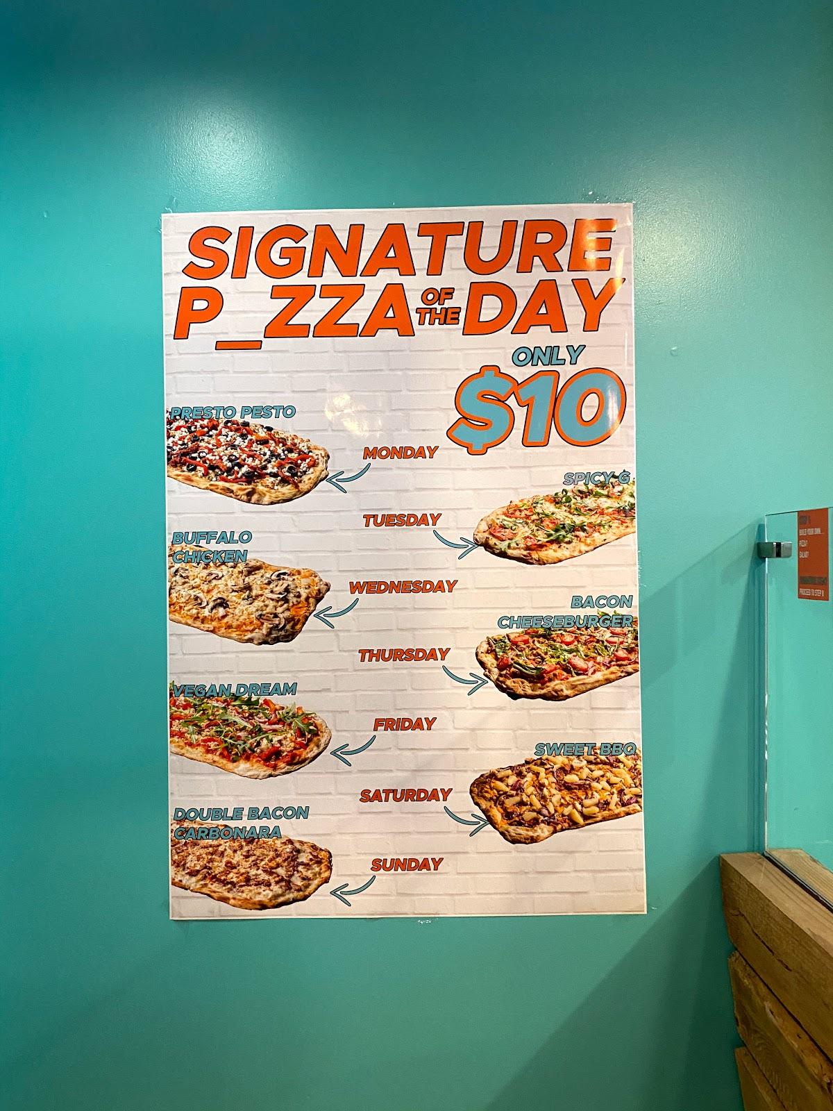 Menu at P_zza pizzeria, Barrie, 50 Dunlop St E Unit 100