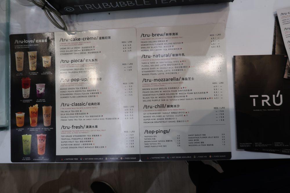 Menu at TRU 初茶, Toronto, 25 Carlton Street