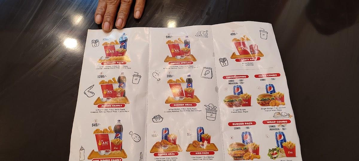 Menu at AFC Fried Chicken, New Naduvil