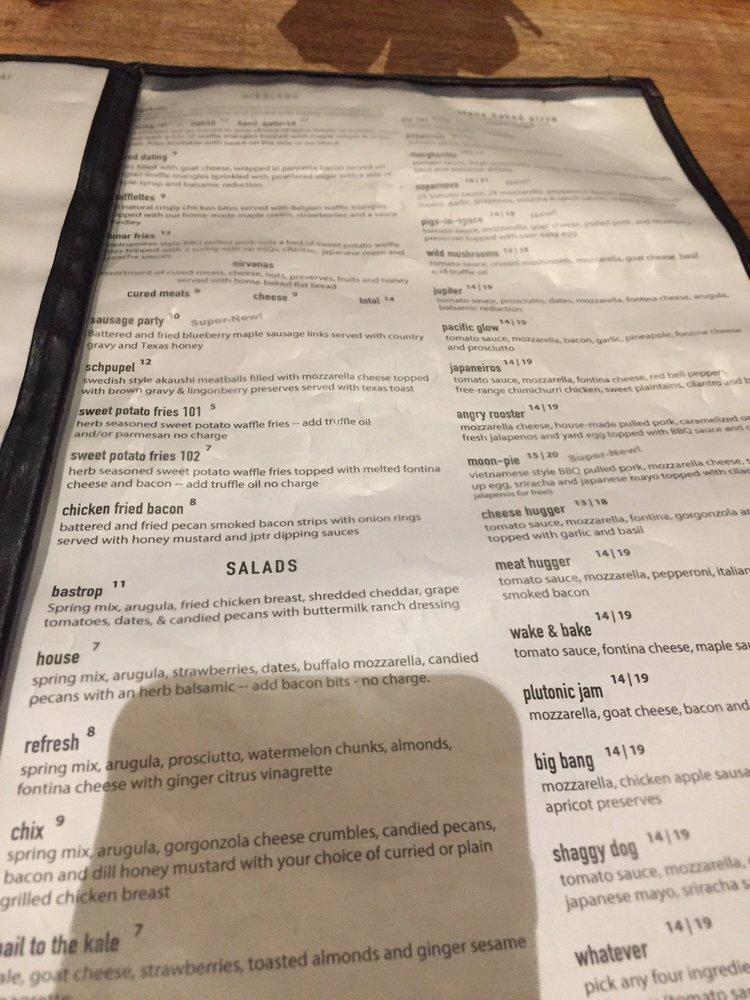 Menu at Jupiter pizzeria, Sugar Land