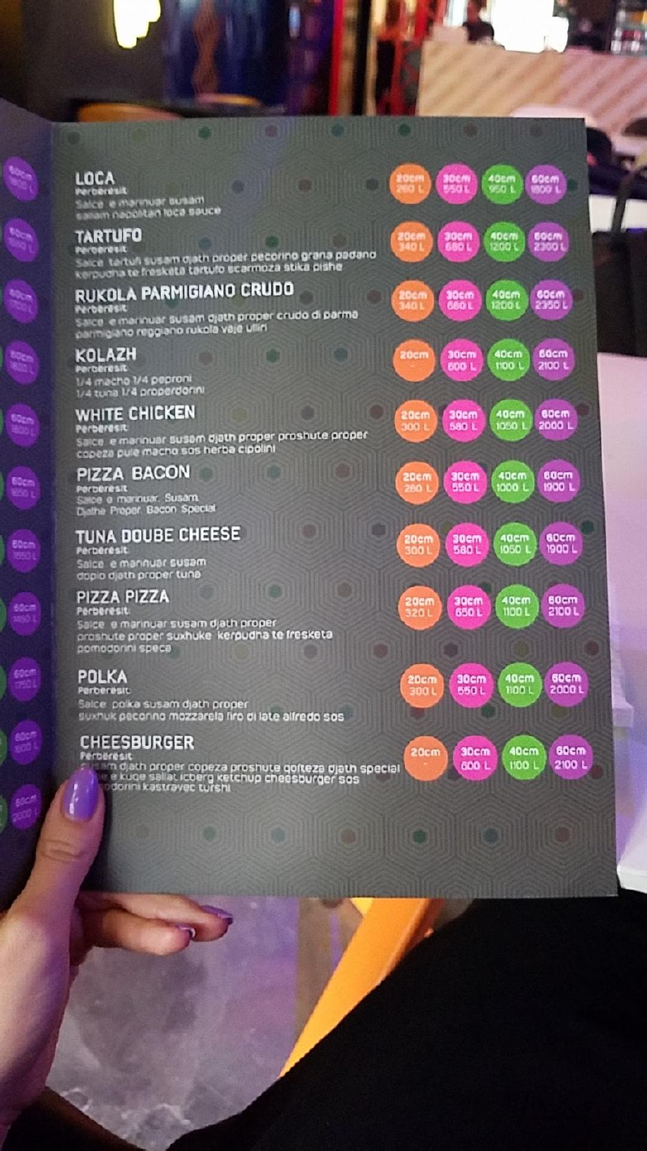Menu at Proper Pizza (Proper Place 1) restaurant, Kashar