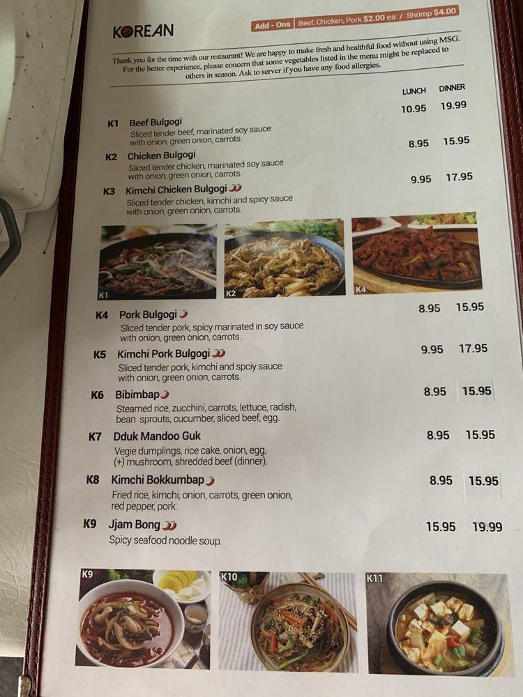 Menu at Seoul Garden Restaurant, Fort Wayne