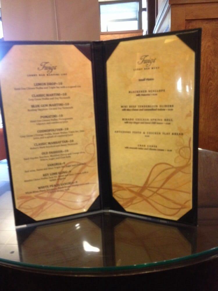 Menu at Twig's Cafe at DoubleTree Hotel By Hilton, Sacramento, Point W Way