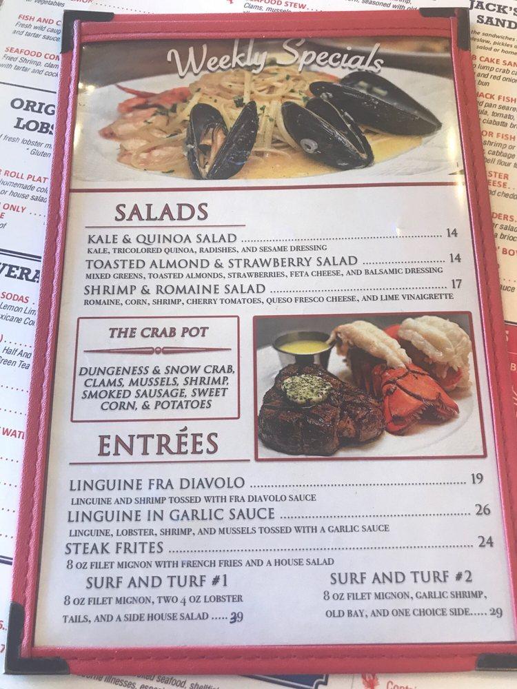 Menu at Jack's Surf & Turf restaurant, Montclair