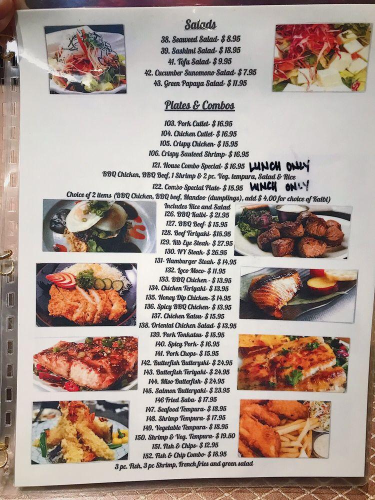 Menu at Miko’s Cuisine restaurant, Wailuku