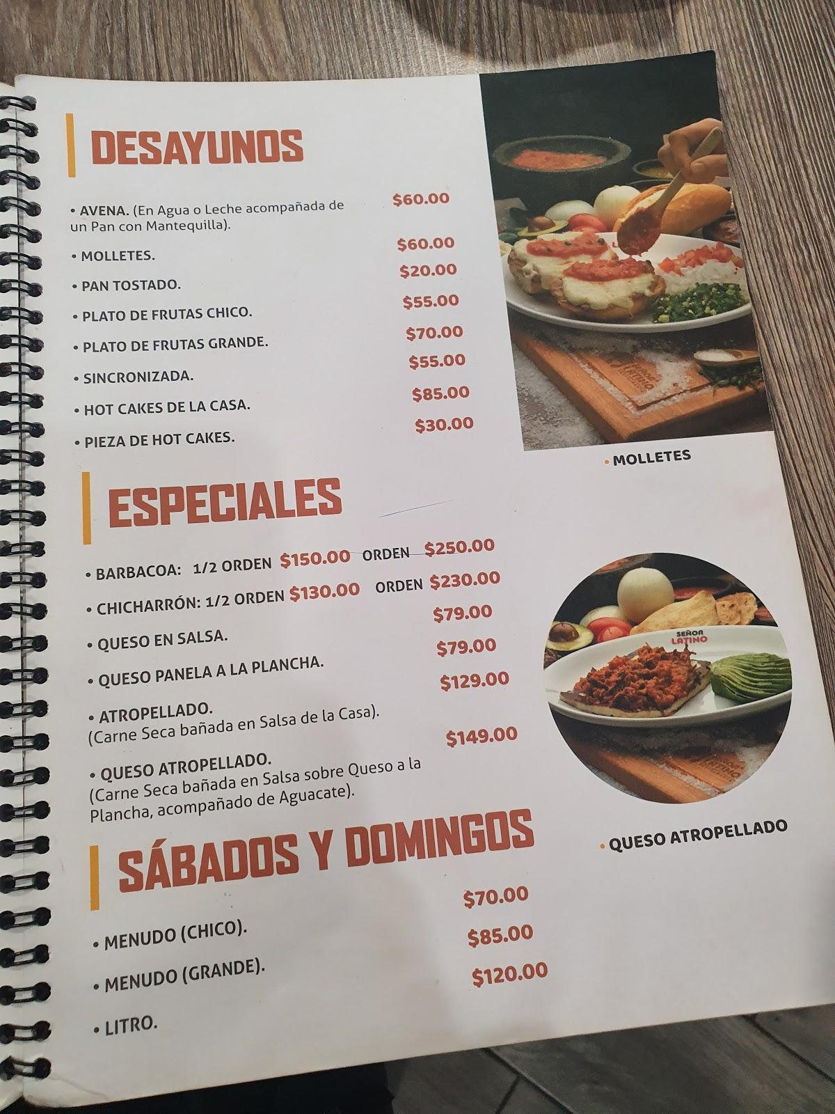 Menu at Restaurante Señor Latino, Monterrey