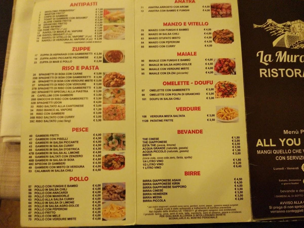 Menu at Ristorante Cinese-Giapponese "La Muraglia", Rozzano