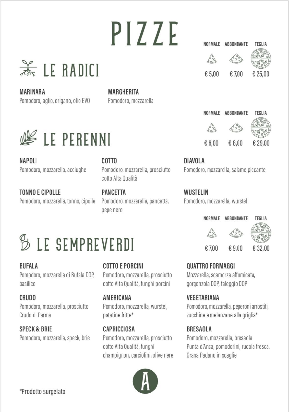Menu da Amazonico Pizza ristorante, Senago