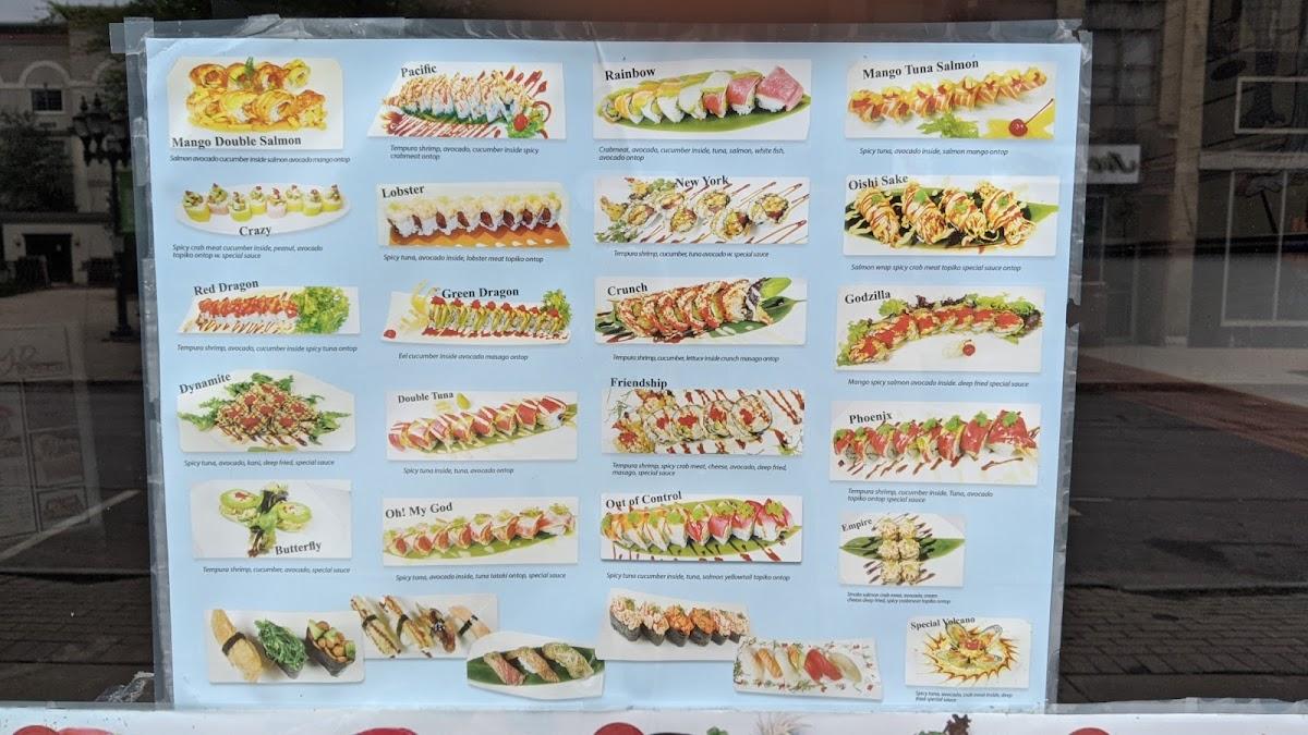 Menu at Tokyo Japanese Cuisine restaurant, Oneonta