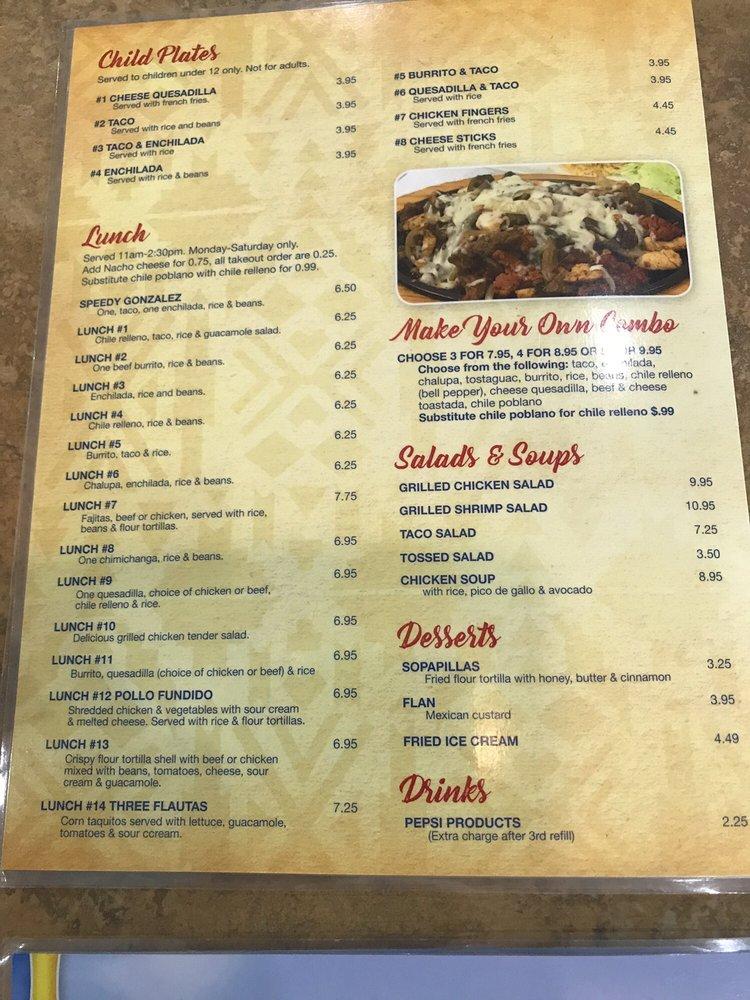 Menu at 7 Mares Mexican Restaurant, Lexington