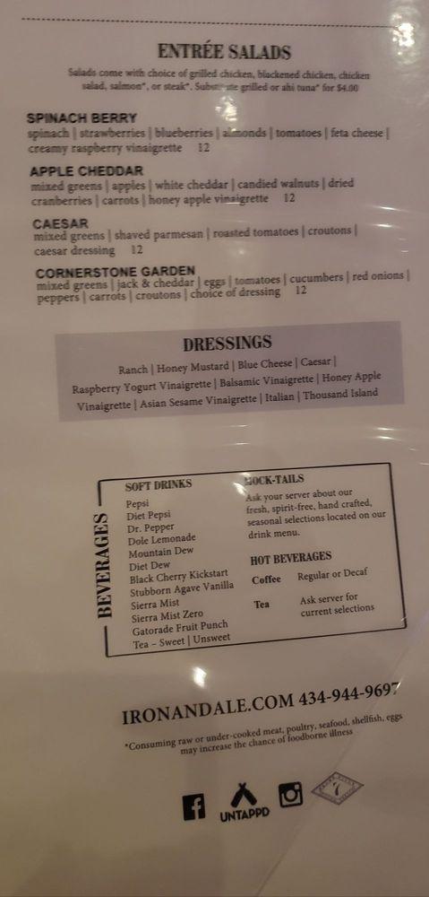 Menu at Iron & Ale Lynchburg Tap and Table pub & bar, Lynchburg, 106 ...