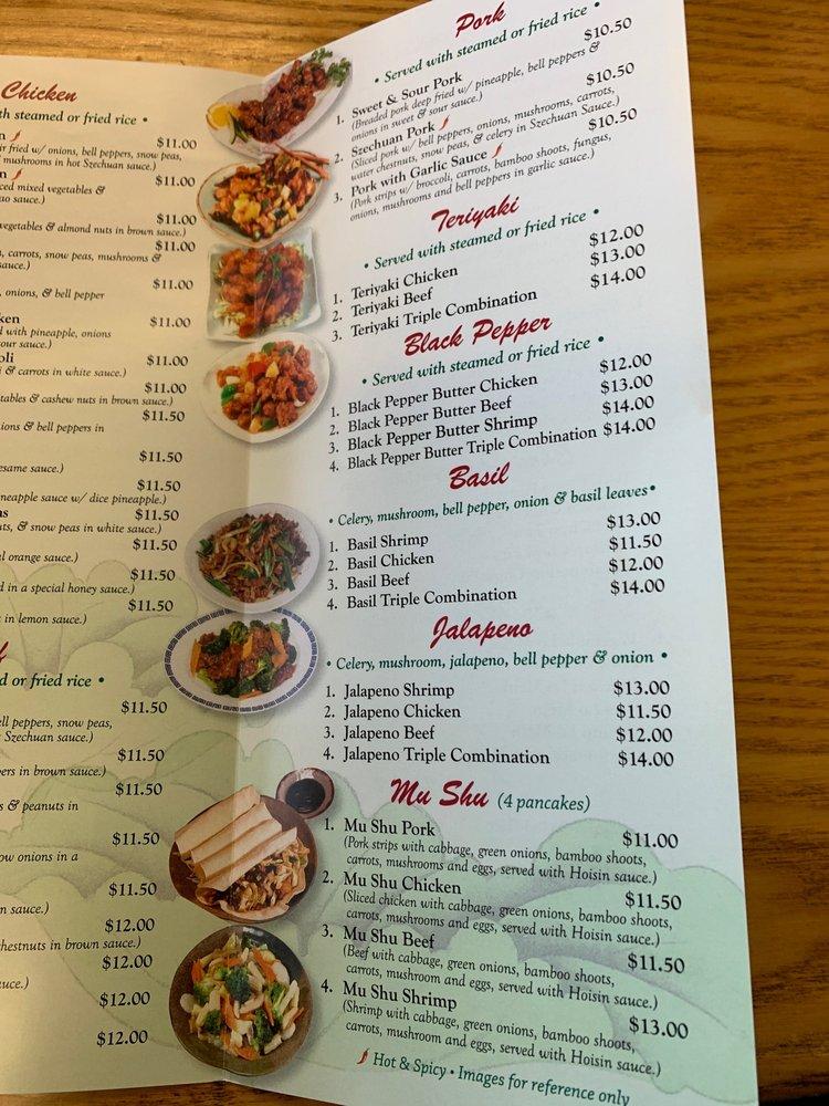 Menu at Jade lion restaurant, Rangely