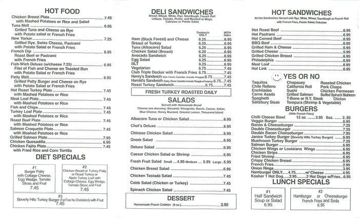 Menu at Mari Cafe and Grill, Beverly Hills