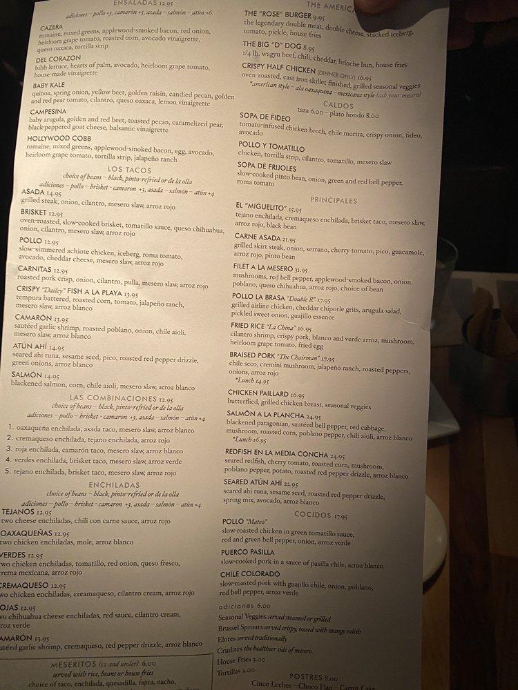 Menu at Mesero - Prestonwood pub & bar, Dallas, Belt Line Rd
