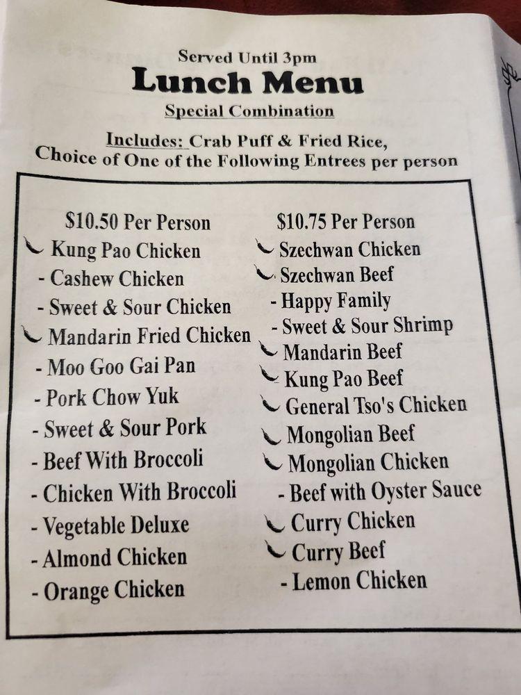 Menu at Ocean Garden restaurant, Reedsport, Winchester Ave