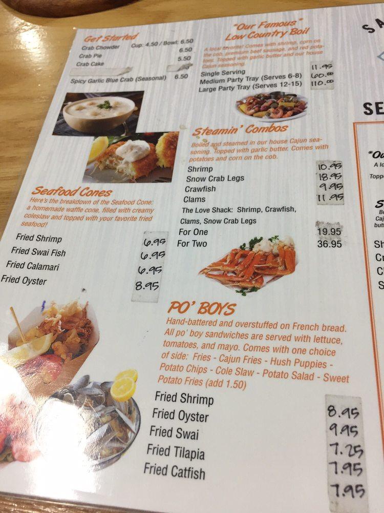 Menu at Savannah Seafood Shack restaurant, Savannah