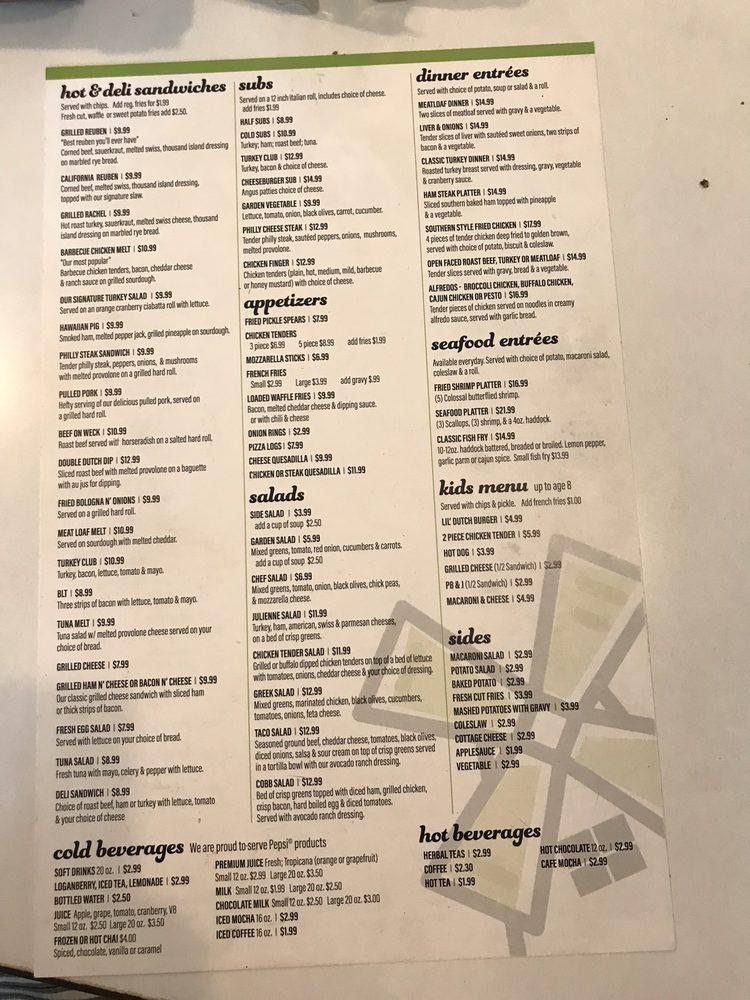 Menu at Zider Zee fast food, Holland