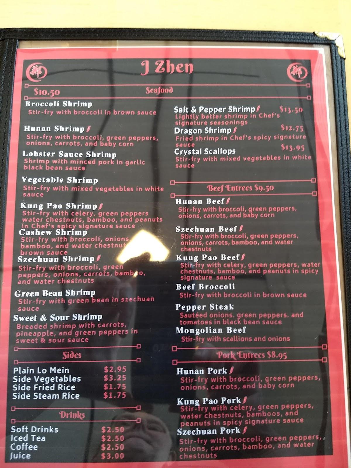 Carta de J Zhen Asian Bistro & Bar, Columbus
