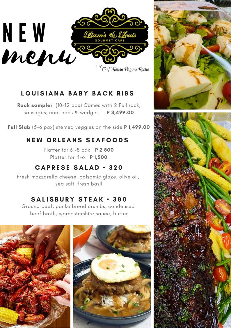 Menu at Liam’s & Louis Gourmet Cafe, Quezon City