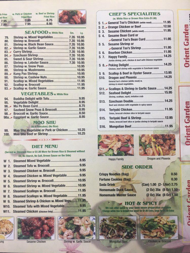 Menu at Orient Garden restaurant, Boca Raton