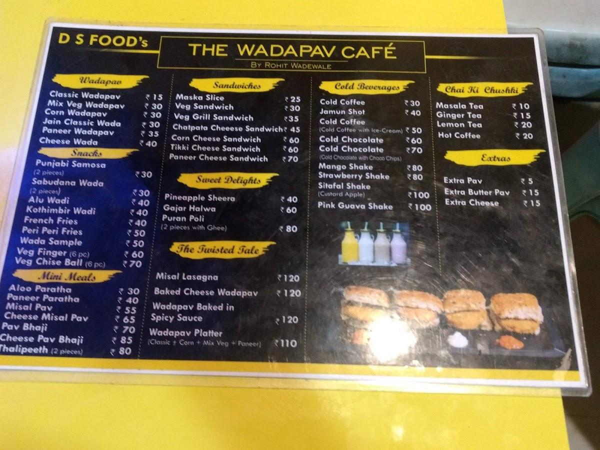 Menu at The Wadapav Cafe, Solapur