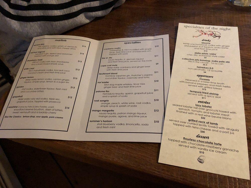 Menu at The Wicked Oyster pub & bar, Wellfleet